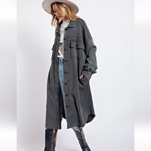 easel | Jackets & Coats | New Easel Ash Thermal Button Down Shirt Dress ...